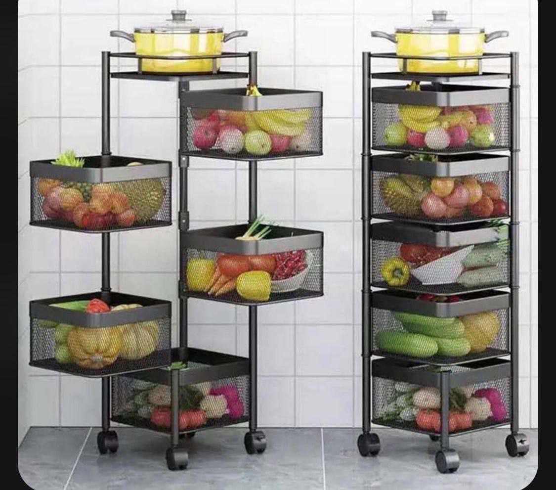 5 LAYERS ROTATING MOVABLE KITCHEN STORAGE RACK – Deseniam Store