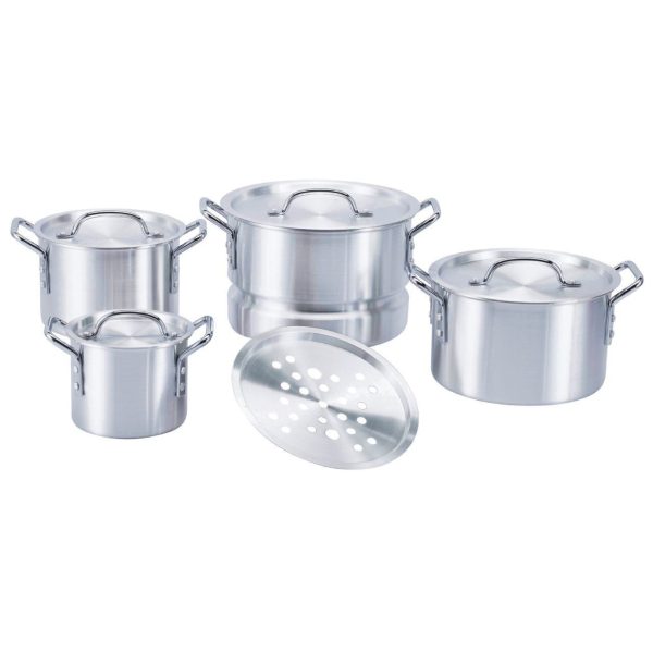 5PCS ALUMINIUM STOCK POT WITH STEAMER – Deseniam Store